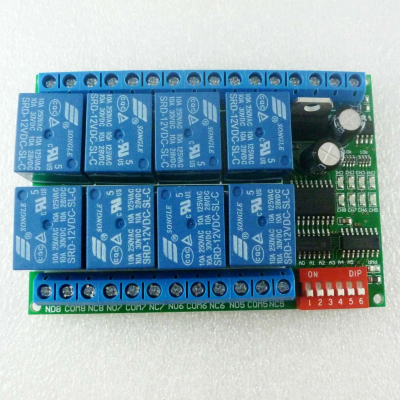 8 Channel Dc 12v Rs485 Relay Module Modbus Rtu 485 Remote Control Switch For Plc Ptz Camera ...