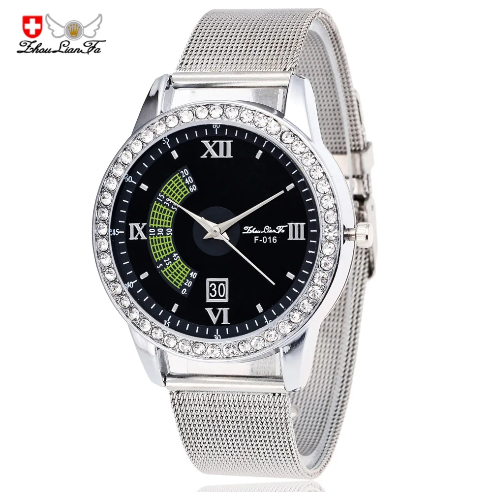 2018 new brand Luxury Fashion Alloy Watch temperament strap drill watch ...