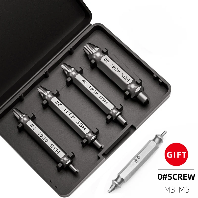 4pcs Damaged Screw Extractor Drill Bits Double Side Damage Easy Out ...