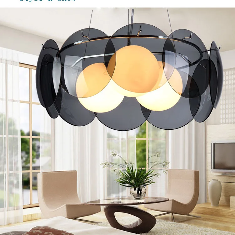 modern brief Three Head Led Creative glass Personality Dining Room ...