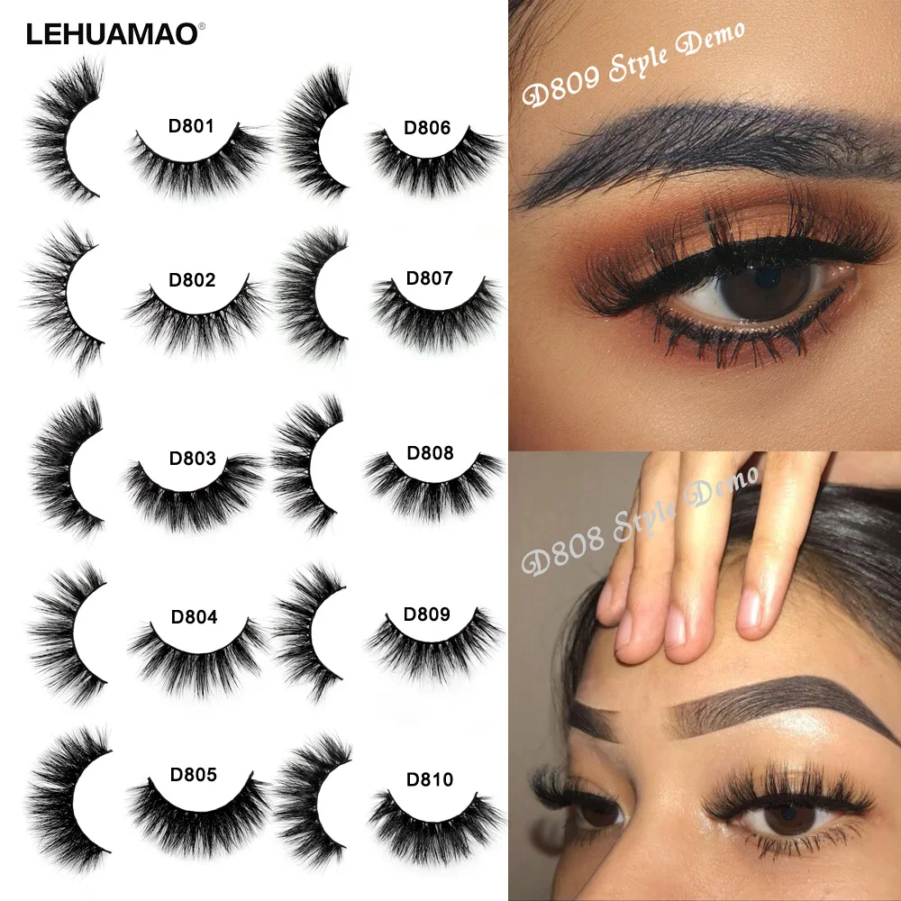 LEHUAMAO Makeup Eyelashes 3D Mink Lashes Thick HandMade Fluffy Lashes ...