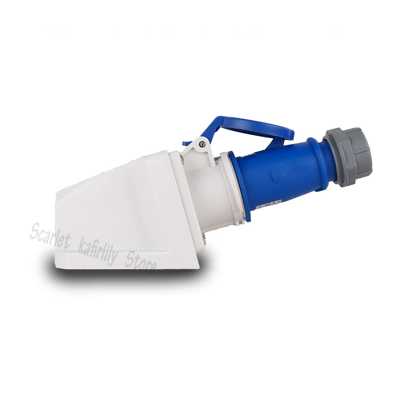 220V/230V 16 AMP 3 PIN Industrial Field Plug and Socket Weatherproof 2P ...