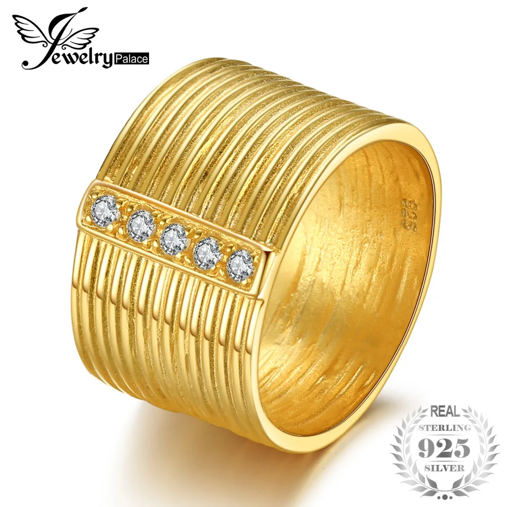 JewelryPalace Royal Gold Color Women Ring 925 Sterling Silver Fashion ...