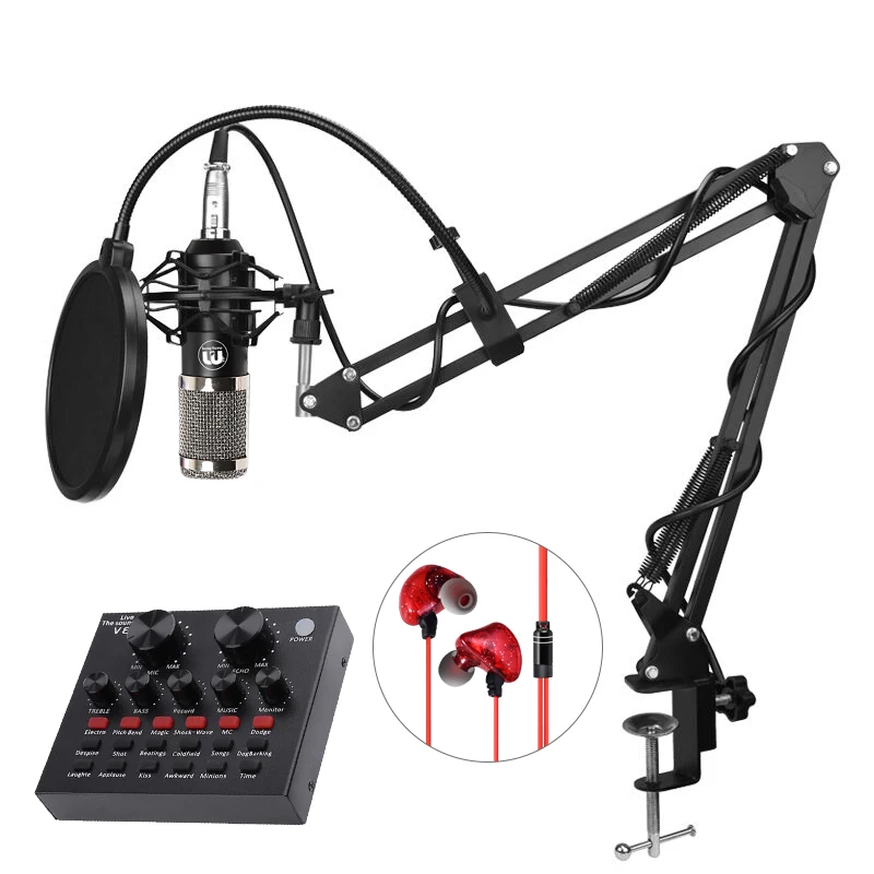 Professional Full Set Of Condenser Microphone Bm 800 Audio Studio ...
