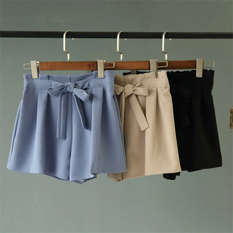 Tie up casual chiffon shorts women bottom Streetwear summer shorts 2018 ...