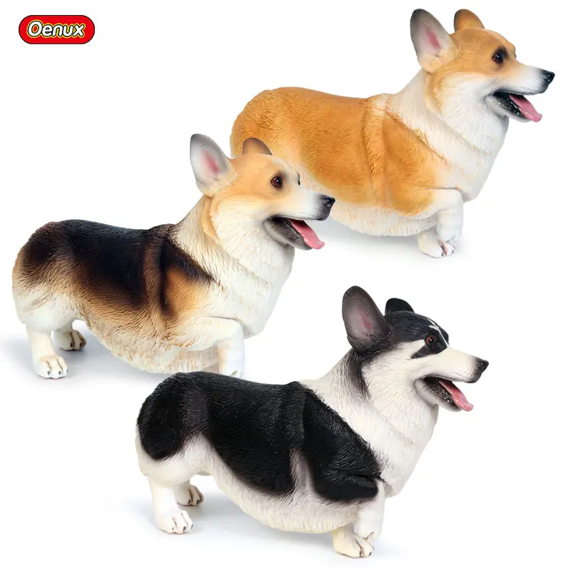 Oenux Classic Lovely Big Corgi Simulation Animals Action Figures Pet ...