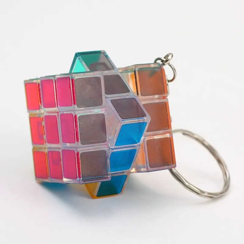 3x3x3 PVC Mini Puzzle Cube Speed Magico Key Chain Accessories Puzzle ...