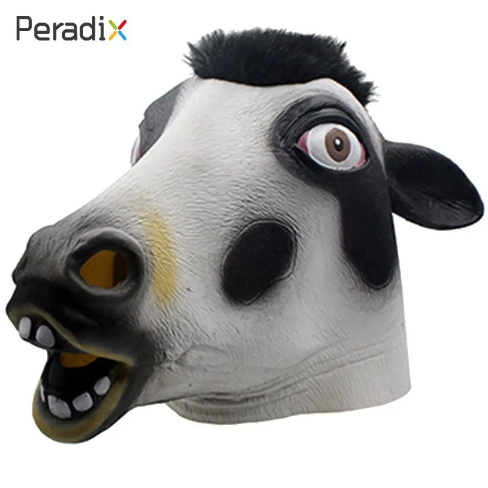 2018 Drop Shipping Cosplay Mask Lifelike Show Halloween Mask Cow Cute ...