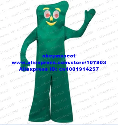 GREEN GUMBY COSTUME MASCOT JUMPSUIT LICENSED FULL BODY Cartoon Character Mascotte No.1558 Free ...