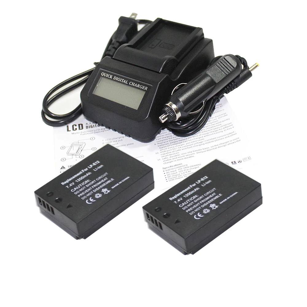 1200mAh LP E12 LPE12 LP E12 batteries + LCD Charger kit for Canon LP ...