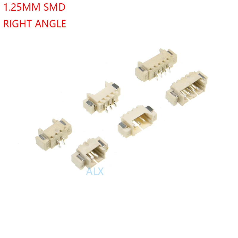 50pcs JST1.25 SMD SMT RIGHT ANGLE connector 1.25MM PITCH MALE pin header 2P/3P/4P/5P/6P/7P/8P/9P ...