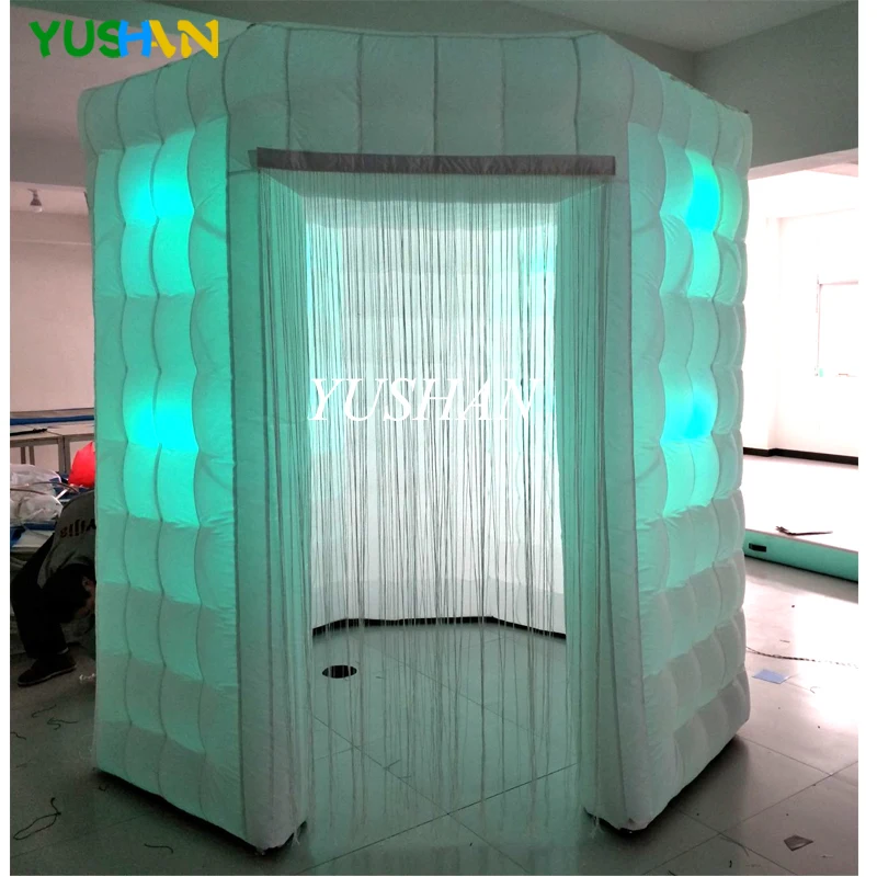 Whole White Octagon Portable Photo booth with Removable Tassel Curtain ...