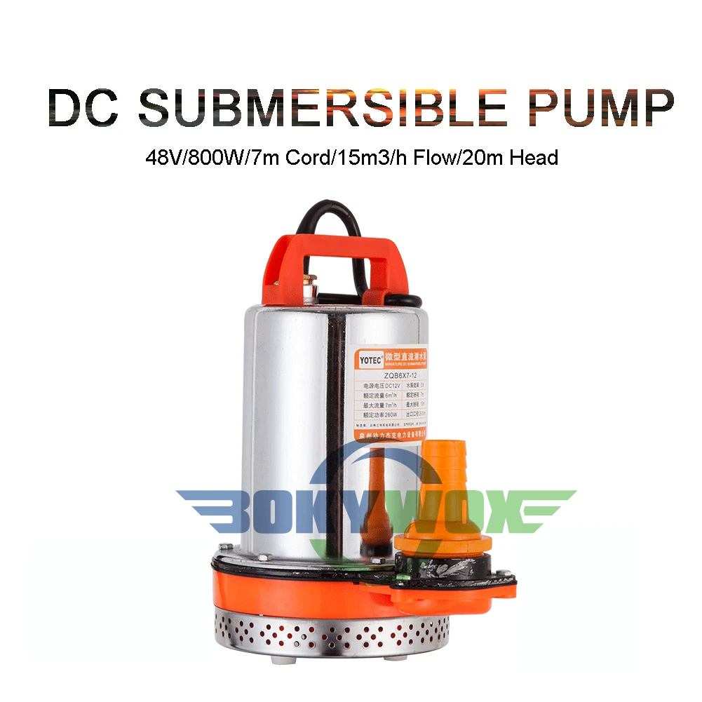 DC48V 800W Pump Submersible Water Pump Ranch Family 65.6FT Max Lift 65 ...