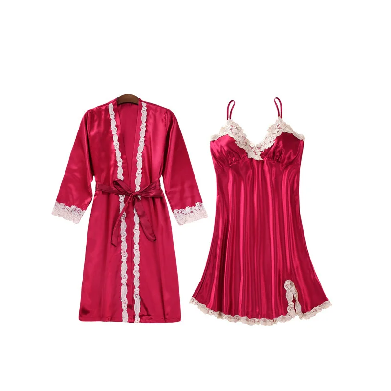 New Silk Sexy Robes Woman Bathrobe Robe Female Bathrobes Peignoir Femme ...