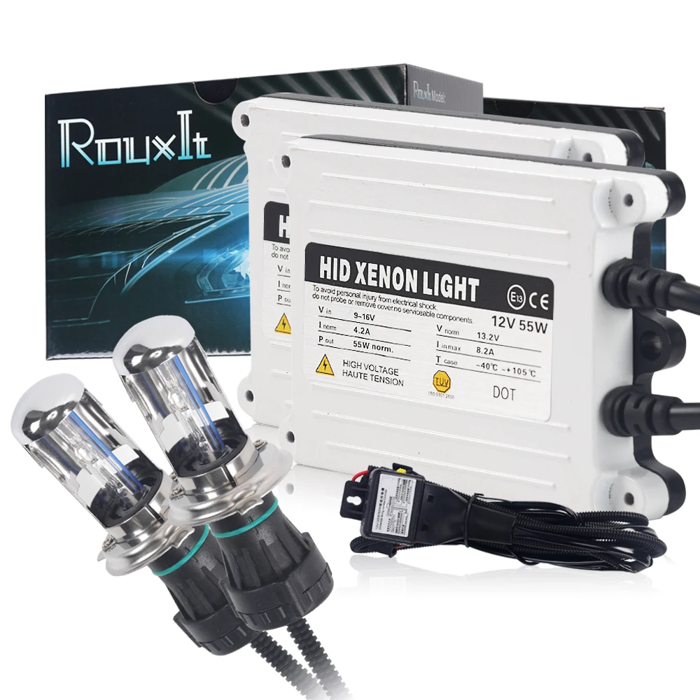 Kit de Bixenón HID Hi/lo, 55w, H4, haz dual, alto y bajo, flexible, 4300k, 6000k, 8000k, H4 3 ...