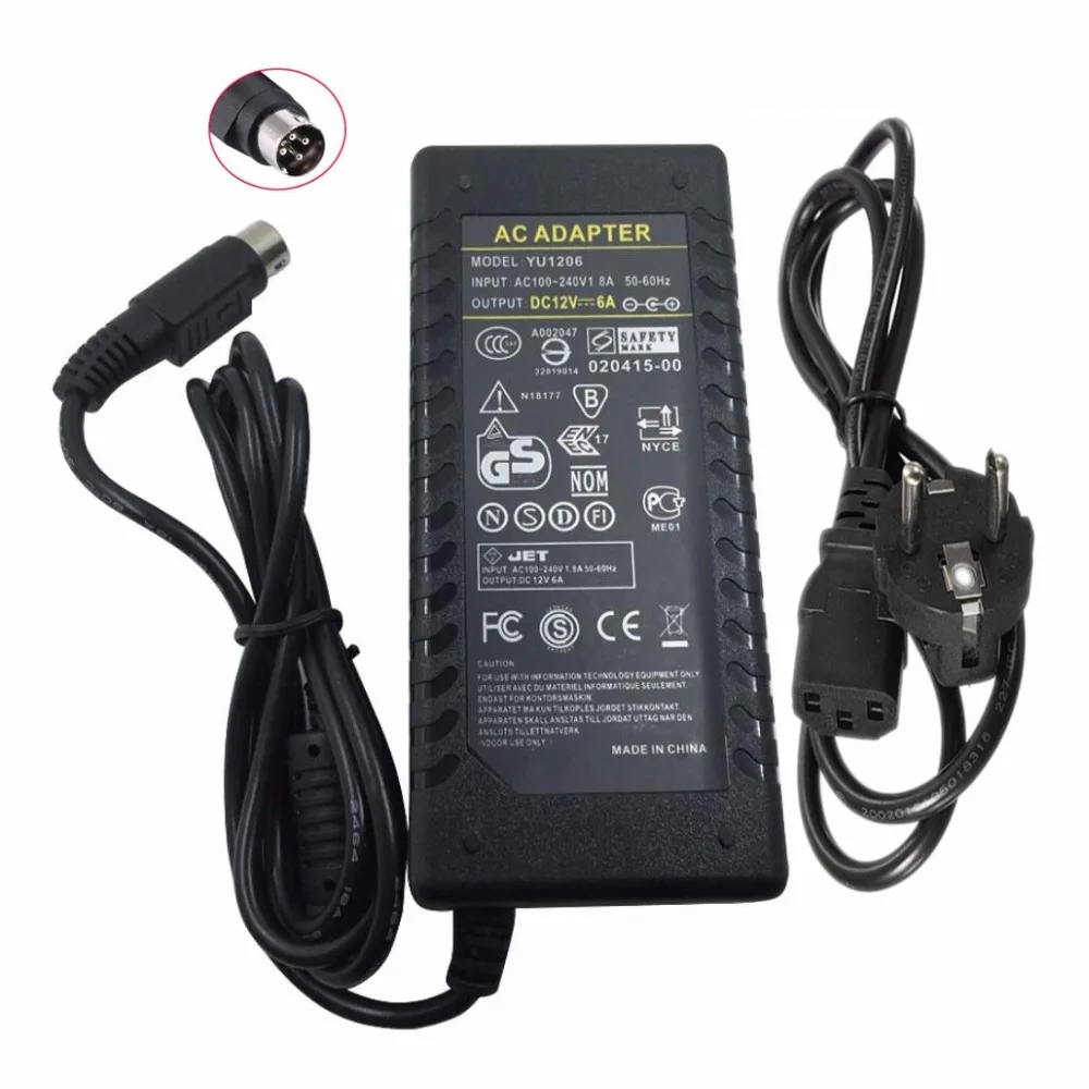12v6a Ac Dc Converter Adapter 4 Pin Switching Power Supply 72w 4-pin ...
