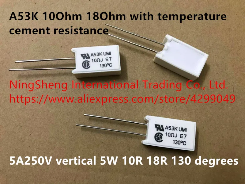Original new 100% import A53K 10Ohm 18Ohm with temperature cement resistance 5A250V vertical 5W ...