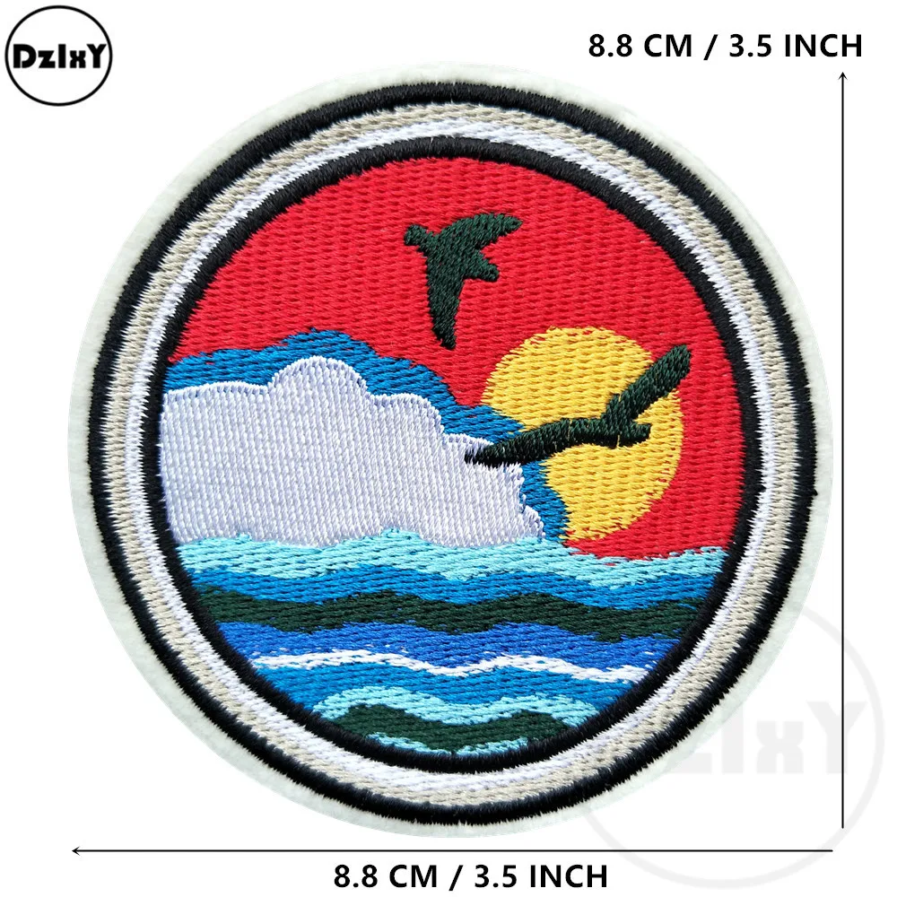 (46 Styles can Choose) 1 PCS Embroidered Circle Patches for Clothing ...