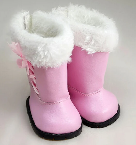 High quality warm pink boots doll shoes for 18" inch american girl doll ...