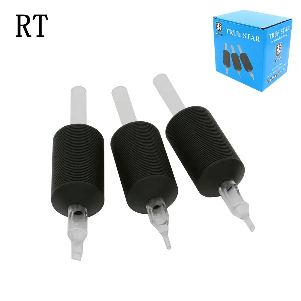 20Pcs 25mm Sterilized Disposable RT Tattoo Grips with Clear Long Tips ...