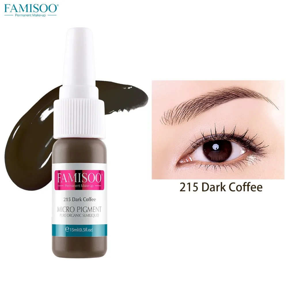 Famisoo Dark Coffee Professional Eyebrow Micro Tattoo Ink Set Microblading Permanent Makeup
