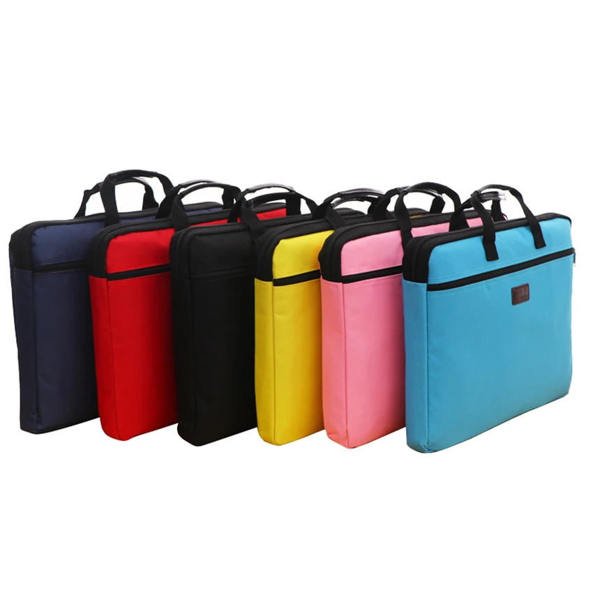 Canvas Zipper Handbag Paper Documents Storage Bag A4 File Folder ...