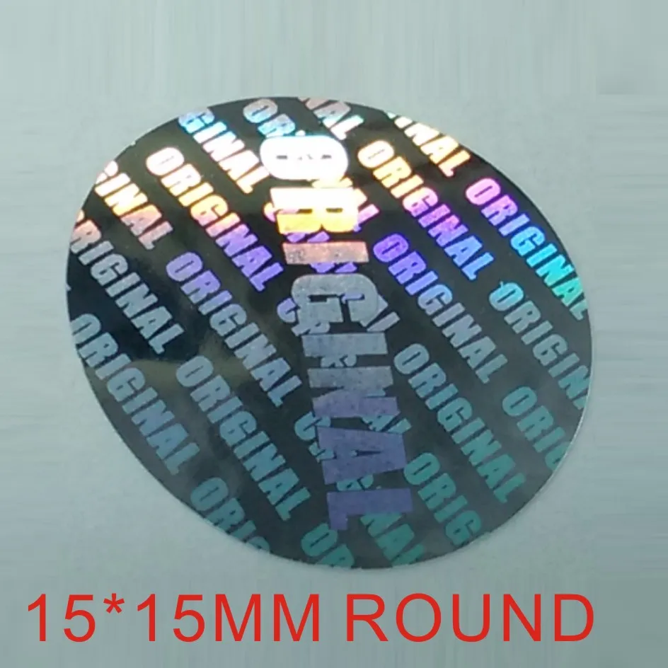 Hologram Sticker Round one-time use Original label Waterproof Self ...