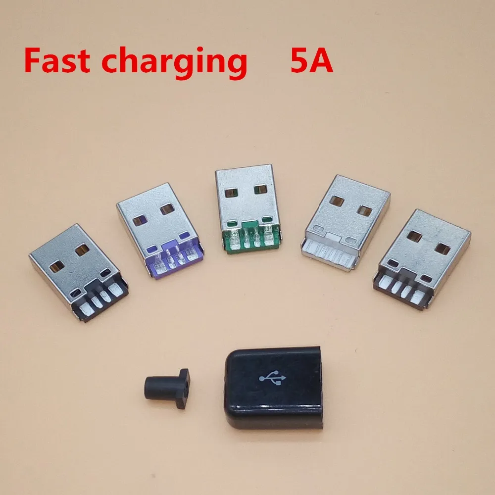 5set/lot 5a 2.0 Usb Male Plug Fast Charging Big Electric Current A Male ...