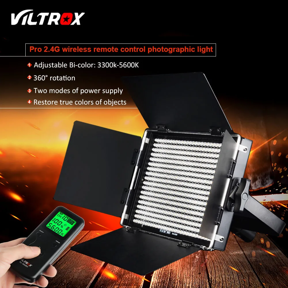 Viltrox VL 40T 40W LED estudio VideoLight bi color regulable LCD 3300 K ...