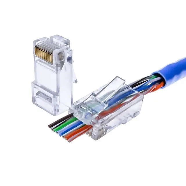 50/100pcs EZ RJ45 Cat5 UTP connector cat5e network connectors 8 Pin ...