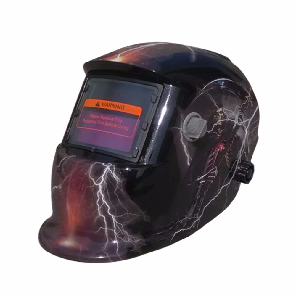 Fire Flames Auto Darkening Solar Powered Welder Mask Skull Welding Helmet Tools Lens For Welding