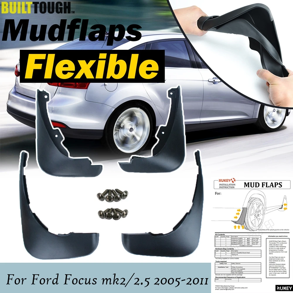 Fit For Ford Focus 2 Mk2 Mk2.5 Saloon Sedan 2005 2011 Mudflaps Mud Flap ...