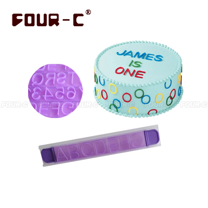 88 pcs/set Alphabet Number Letter Font Plastic Cookie Cutter Fondant ...