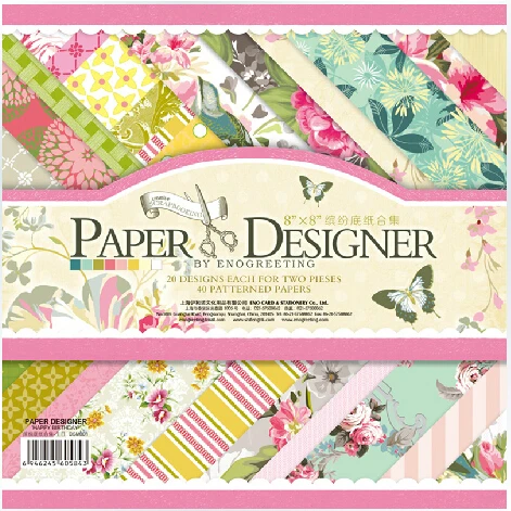 Aliexpress.com : Buy 8" x 8" PAPER DESIGNER Vintage Flowers Scrapbook ...