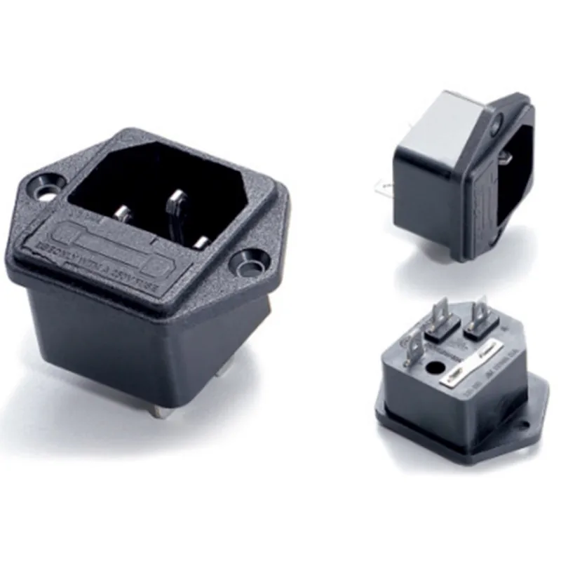 NEW-Panel-Mounted-3-Pin-IEC-60320-C14-Inlet-Male-Power-Plug-15A-AC-250V ...