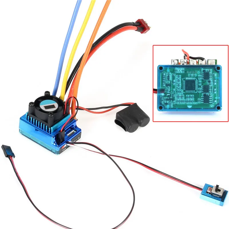 120A ESC Sensored Brushless Speed Controller For 1/8 1/10 Car/Truck ...
