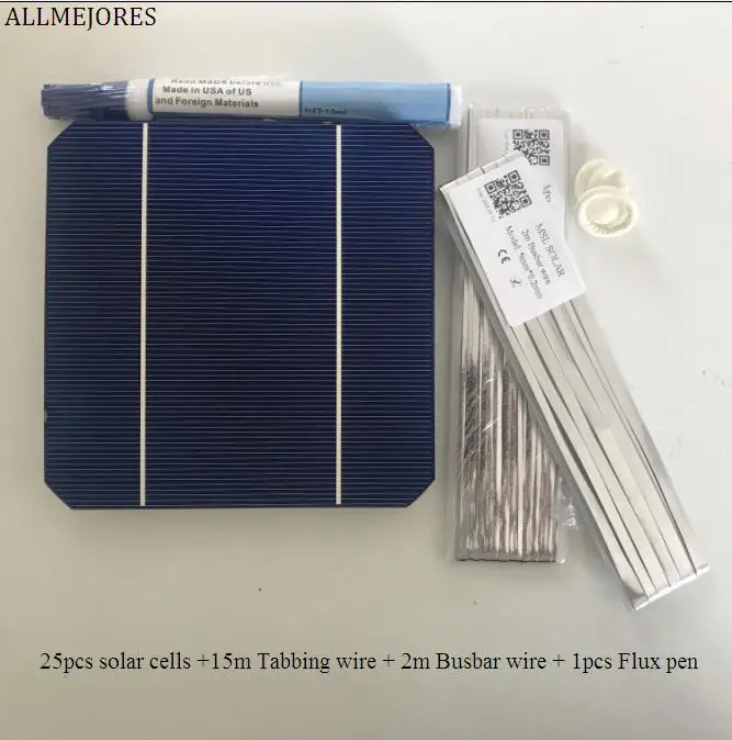 ALLMEJORES-25pcs-Monocrystalline-solar-cell-3W-pcs-A-Grade-125mm-x ...
