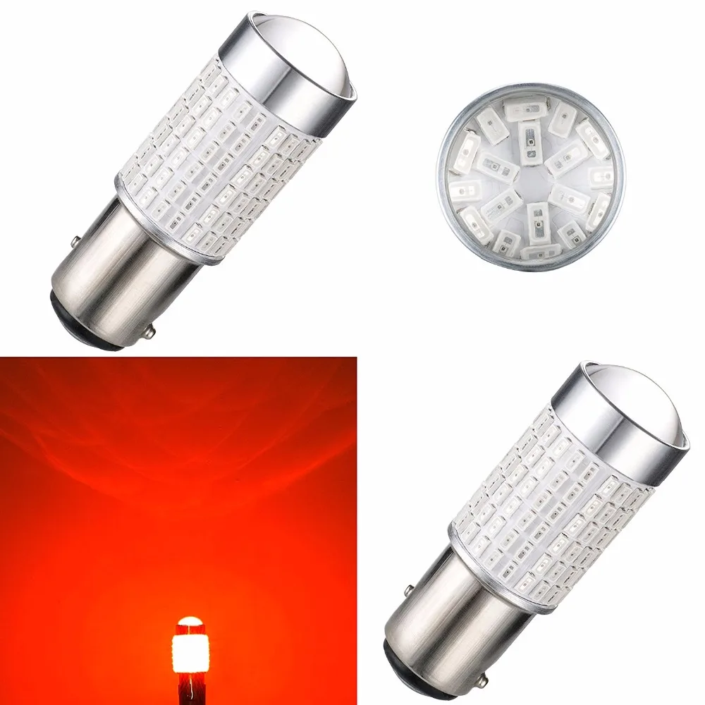 AGLINT 2PCS Red Car LED Brake Bulb 12V 24V P21W 520 Lumen 1157 Bay15d ...