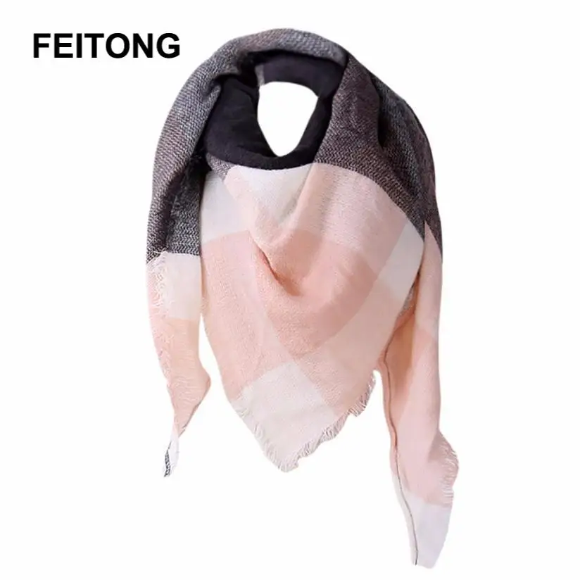 Feitong Brand 2017 Winter Triangle Scarf Women Shawl Autumn Plaid ...
