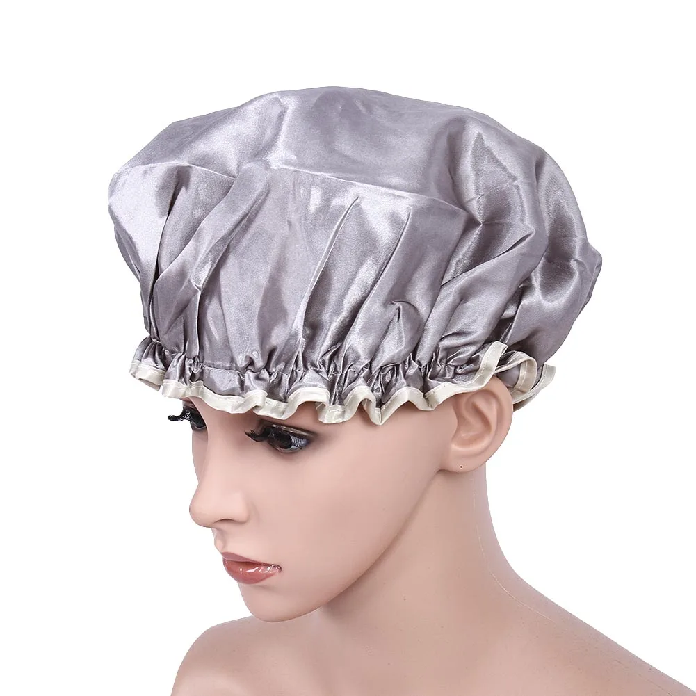 1 Piece New Lovely Thick Women Shower Satin Hats Colorful Bath Shower