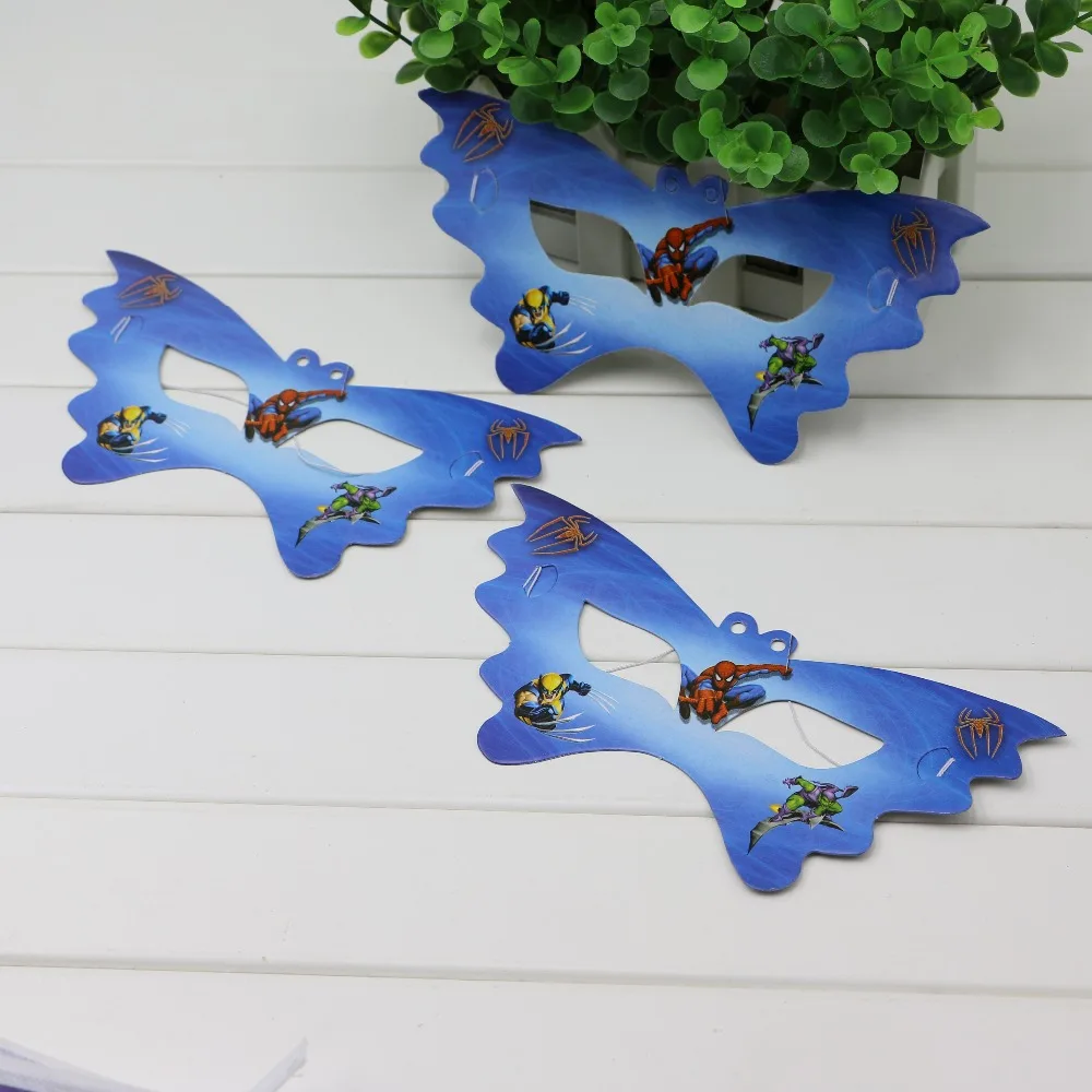 New Cardboard children half face paper mask spiderman masks birthday ...