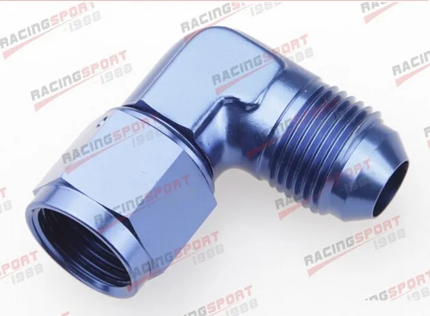3AN 3 AN3 90 DEGREE Female to Male ALUMINIUM Fittings Adapter blue ...