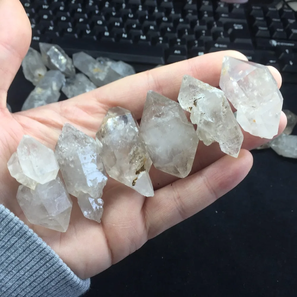 SCB159 6pcs Natural Double Points Clear Minerals Special Shape Healing ...