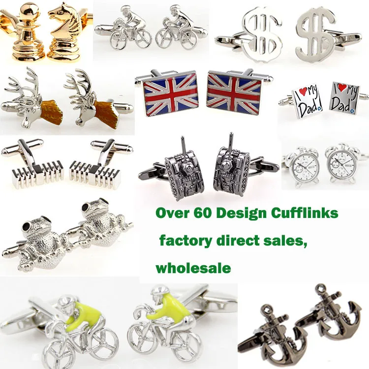 2015 Fashion Classic Men's Cufflinks 60 Style Design Stainless Steel ...