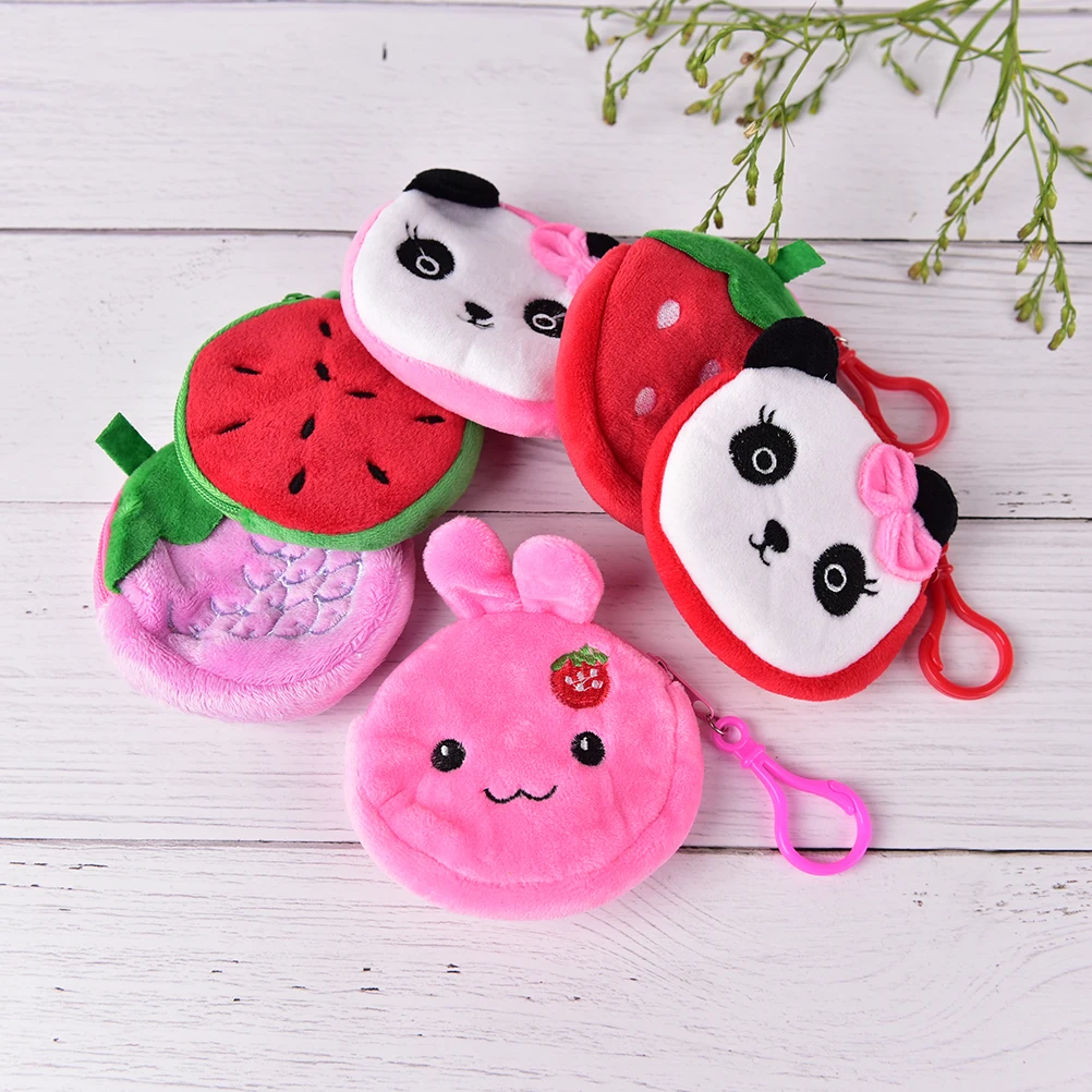 6Styles Cartoon image coin purses children's purse plush coins pouch ...