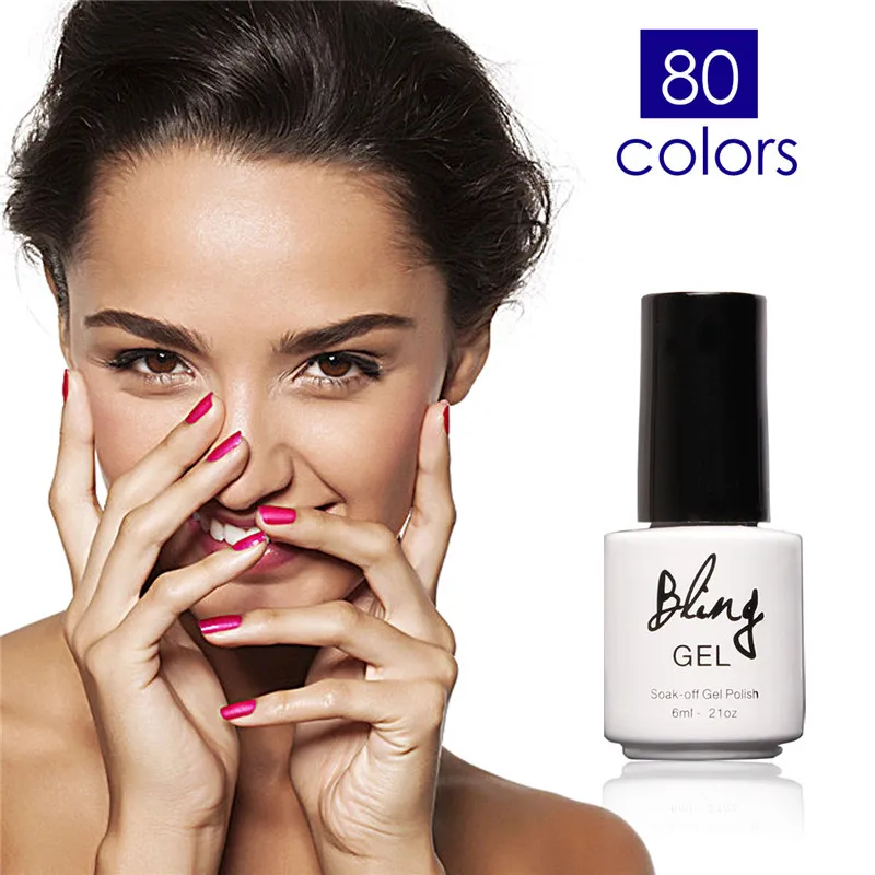 Buy Uv Nail Gel Polish Uvandled Shining Colorful 80 Colors 6ml Long Lasting Soak