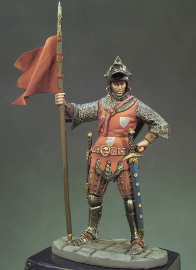 Unpainted Kit 1/32 54mm French Knight (1350) 54mm Figure Historical ...