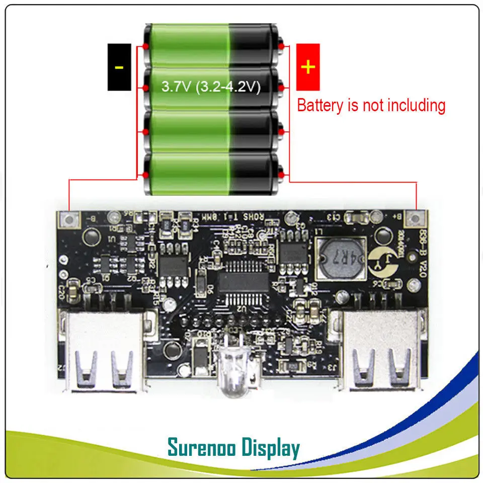 Dual USB 5V 1A 2.1A Mobile Power Bank 18650 Battery Charger PCB Module ...