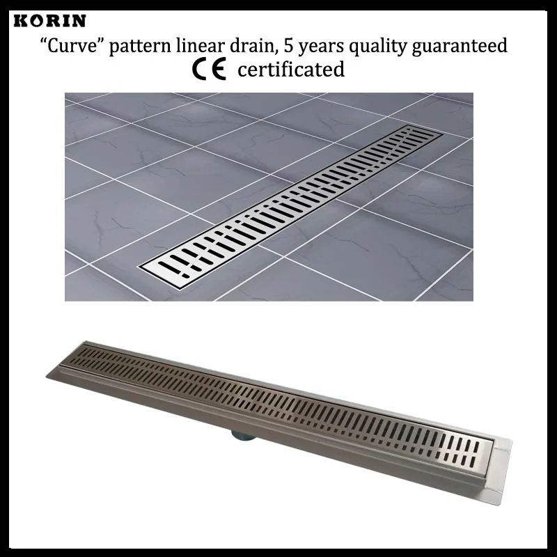 900mm "curve" Style Stainless Steel 304 Linear Shower Drain, Vertical ...