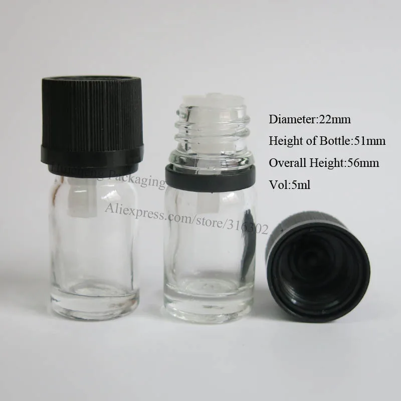 DHL Free Shipping 200 x 5ml glass essential oil bottle, message oil ...